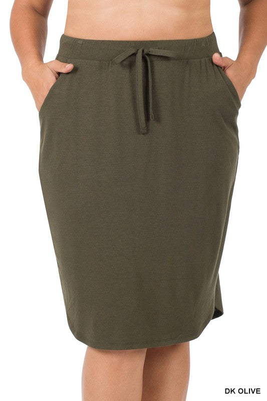Self Tie Tulip Hem Skirt (Plus) – LE3NO